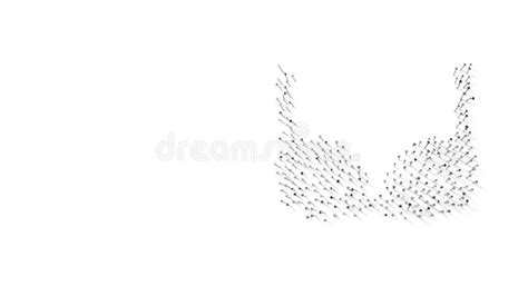 3d Rendering Of Nails In Shape Of Symbol Of Bra With Shadows Isolated