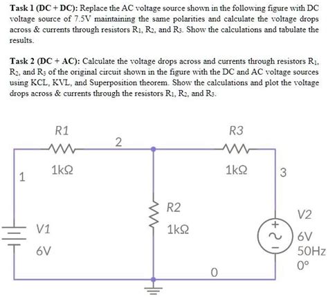 Task 1 DC DC Replace The AC Voltage Source Shown In The Following Figure With DC Voltage