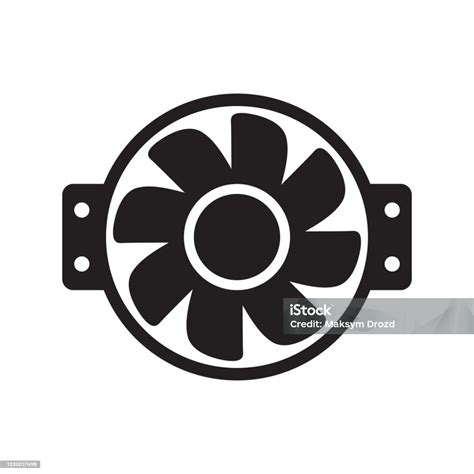 냉각 팬 아이콘 냉각 팬 벡터 기호 전기 공기 산업 표지판 블레이드가있는 전기 풍력 기후 산업 프로펠러 급기관에 대한 스톡 벡터