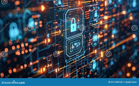Cybersecurity Network Interface Stock Illustration Illustration Of