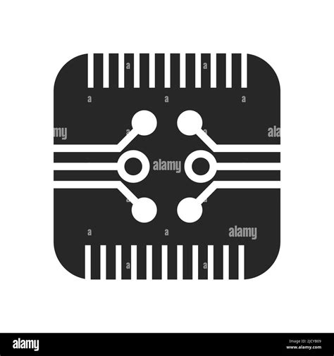 Cpu Chip Technology Vector Digital Electronic Computer Processor Illustration Board Icon And
