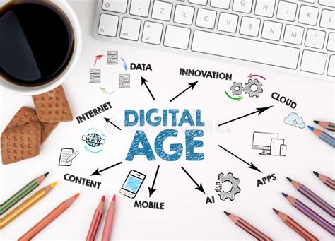 Digital Age Concept Chart With Keywords And Icons Stock Image Image Of Marketing Access