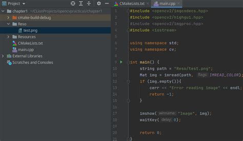 Why My Resources File Is Not Recognized In Clion While Trying To Run Opencv Ides Support