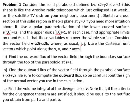 Solved Problem 1 Consider The Solid Paraboloid Defined By