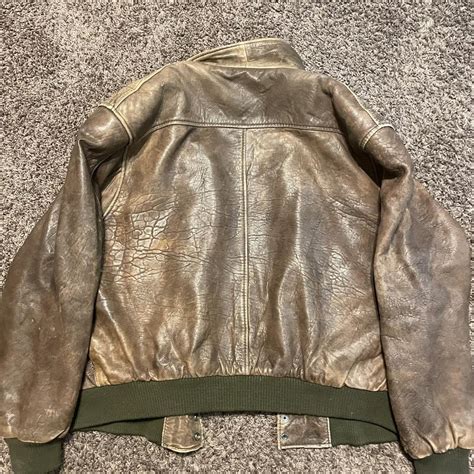 Vintage 90s Brown Genuine Leather Jacket No Size Depop