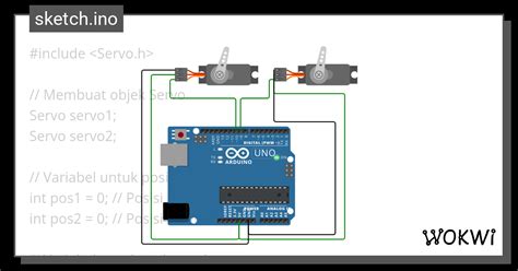Imam Rosyid Double Servo Wokwi Esp32 Stm32 Arduino Simulator