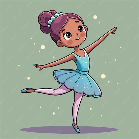 Premium Vector Adorable Girl Ballet Dancer Cartoon Vector