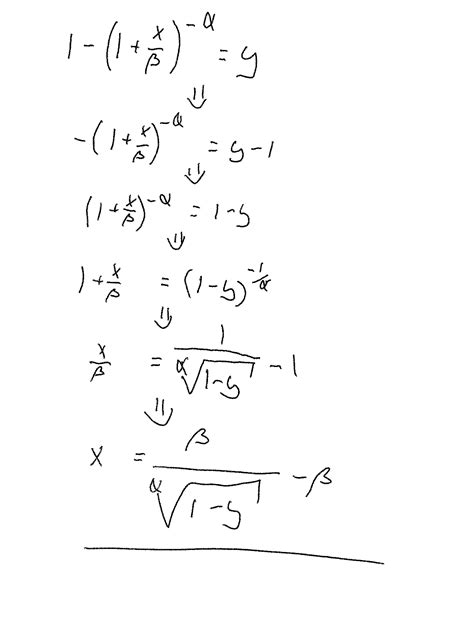 Inverting The Lomax Cdf Rcalculus