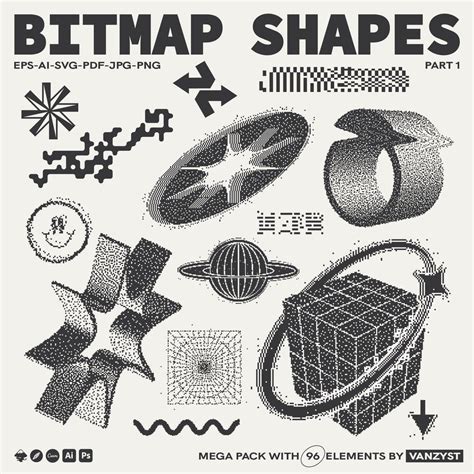 96 Bitmap Vector Shapes Part 1 By Vanzyst