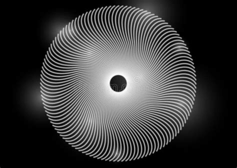 White Spiral Twisted Circular Lines Abstract Futuristic Tech Background Stock Illustration