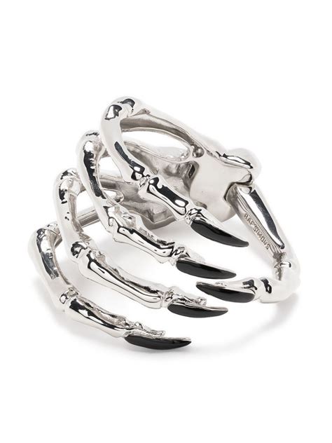 Raf Simons Skeleton Enamel Cuff Silver Editorialist