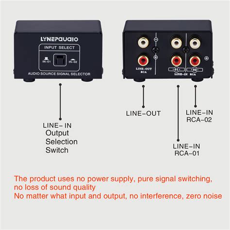 In Out Or In Out Audio Source Signal Selector Headphone Speaker Switcher RCA Interface