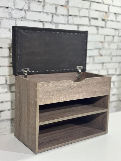 Полиця для взуття в передпокій з ящиком і мяким відкривним верхом ДСП