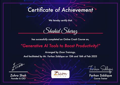Generativeai Zicongroup Training Workshop Artificialintelligence Muhammad Shahid Sheraz