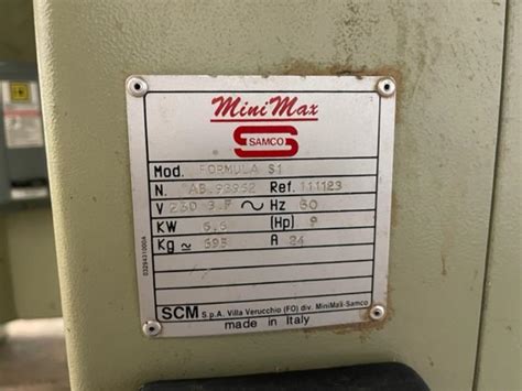 SCM Minimax Formula S Sliding Table Saw Capacity W Scoring HP Crosscut