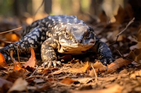 Premium Ai Image Wild Shingleback Lizard In The Forest