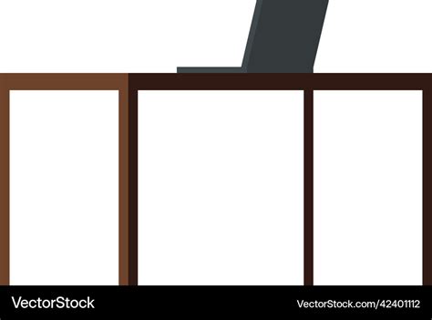 Laptop In Desk Royalty Free Vector Image VectorStock