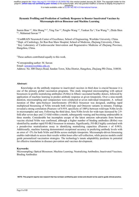 Pdf Dynamic Profiling And Prediction Of Antibody Response To Booster