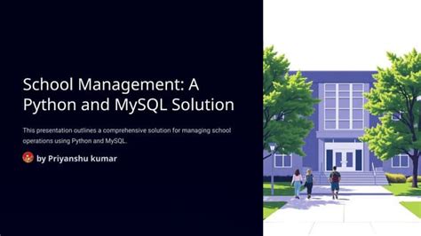 School Management A Python And Mysql Solutionpptx