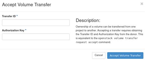 How To Transfer Volumes Between Domains And Projects Using Horizon
