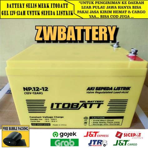 Promo Aki Baterai Kering Vrla Mf Sepeda Listrik 12v 12ah Diskon 23 Di