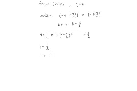 Solved Find The Equation Of The Parabola With The Given Focus And Directrix See Example 4 Focus