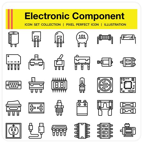 Electronic Component Icon Set 2181817 Vector Art At Vecteezy