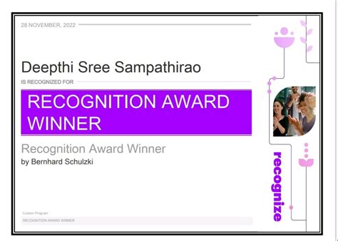 Deepthi Sree Sampathirao On Linkedin Beginnersaward Onefromclient Recognitionawards