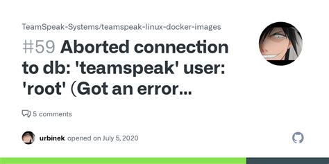 Aborted Connection To Db Teamspeak User Root Got An Error