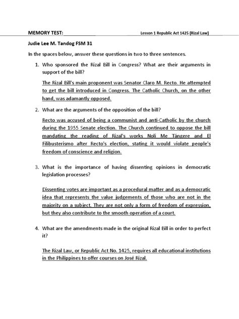 Tandog Fsm 31 Memory Test 1 Rizal Act1 Download Free Pdf Public Law Constitutional Law Tandog Fsm 31 Memory Test 1 Rizal Act1 Download Free Pdf Public Law Constitutional Law