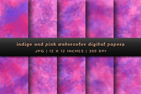 Indigo And Pink Watercolor Backgrounds Graphic By Pugazh Logan · Creative Fabrica