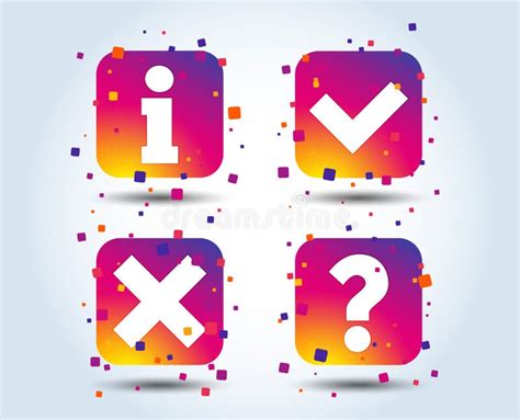 Information Icons Question FAQ Symbol Stock Vector Illustration Of Checkbox Deny 124205627