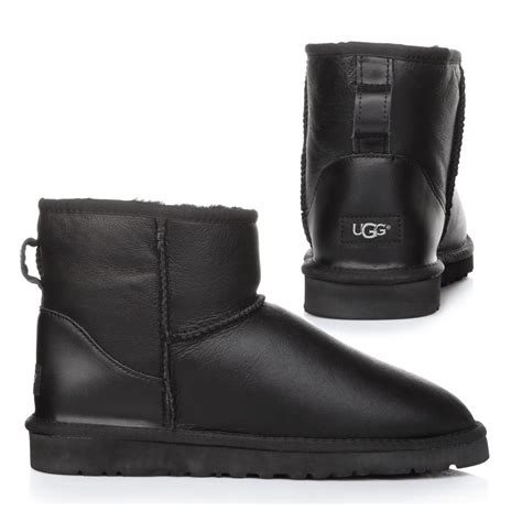 Classic Mini Leather Black угги Ugg Australia Киев Украина