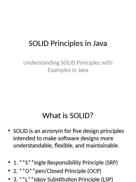 Solid Principles Explained In Java Pdf