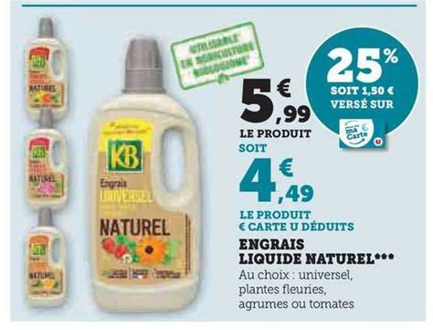 Promo Engrais Liquide Naturel Chez Hyper U Icatalogue Fr
