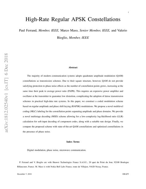 High Rate Regular Apsk Constellations Deepai