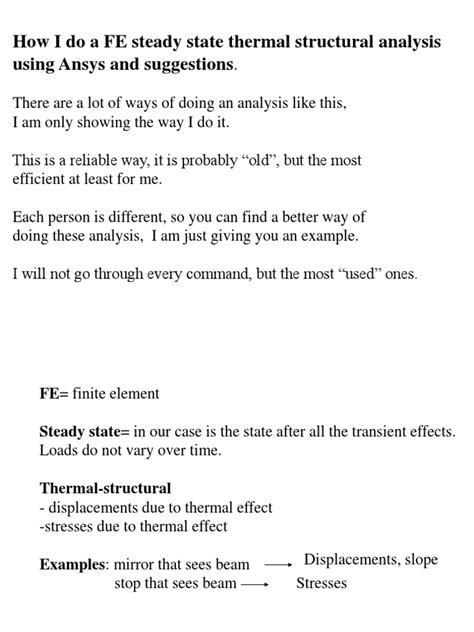 Ansys Thermal Analysis Guide Pdf Structural Analysis Applied And Interdisciplinary Physics