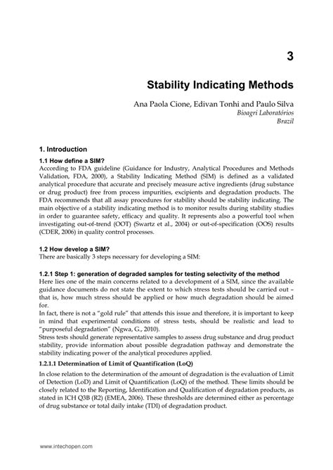 Pdf Stability Indicating Methods