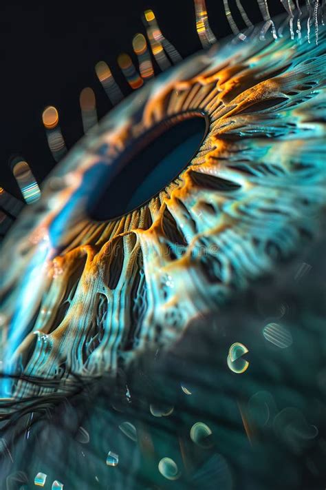 Closeup Of An Artificial Retina Capturing Light Representing