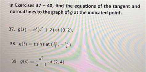 Solved In Exercises Find The Equations Of The Chegg