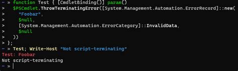 Powershell How To Throw A Catchable Error That Displays Concisely Stack Overflow