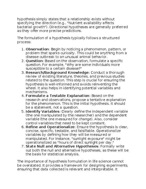 Hypothesis In Life Worksheet For Sub Plan Or Classwork And Homework 100 Editable