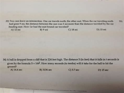 Solved Two Cars Leave An Intersection One Car Travels