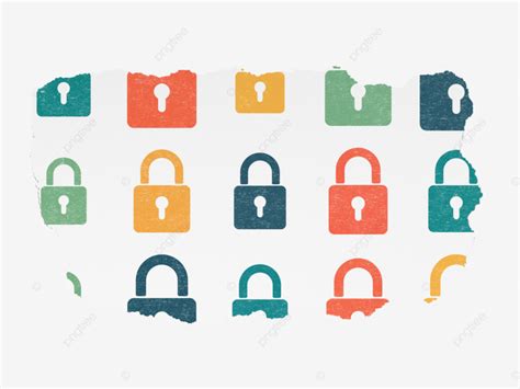 Protected By Padlocks Secure Icons Against Torn Protection Lock Icon