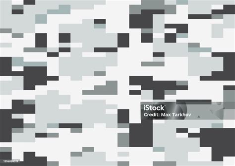 겨울 디기 카모 벡터 원활한 패턴 흰색 회색 톤으로 위장 된 멀티 스케일 현대 픽셀 눈 냉동상태의 물에 대한 스톡 벡터 아트 및