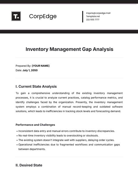 Free Inventory Management Gap Analysis Template To Edit Online