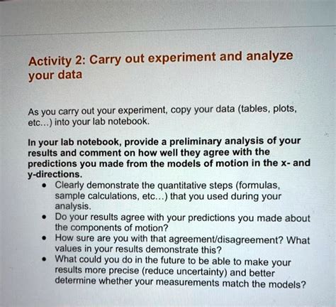 Activity 2 Carry Out Experiment And Analyze Your Data As You Carry Out Your Experiment Copy