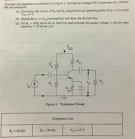Get Answer Consider The Amplifier Circuit Shown In Figure 1 Assume An Transtutors