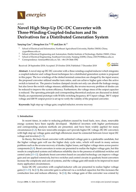 Pdf Novel High Step Up Dcdc Converter With Three Winding Coupled Inductors And Its