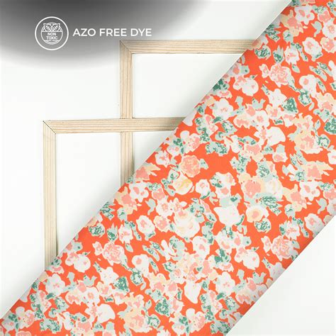 Floral Digital Print Japan Satin Fabric Fabcurate